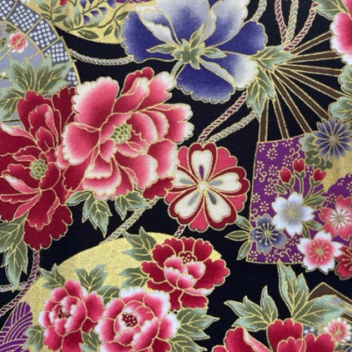 Funo: Japanese Floral on Black