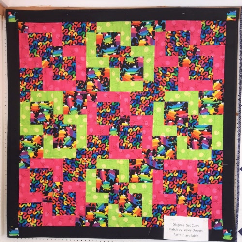 Diagonal Set Cut 9 Patch Quilt Pattern by Lesley Owens: Paper Pattern