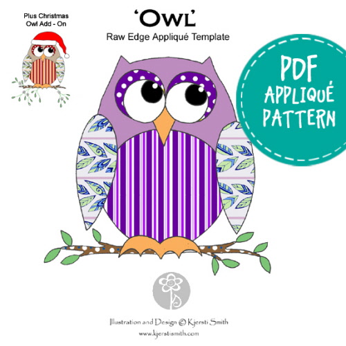 Owl Applique Pattern Printable Forest Animals Owl Applique Design
